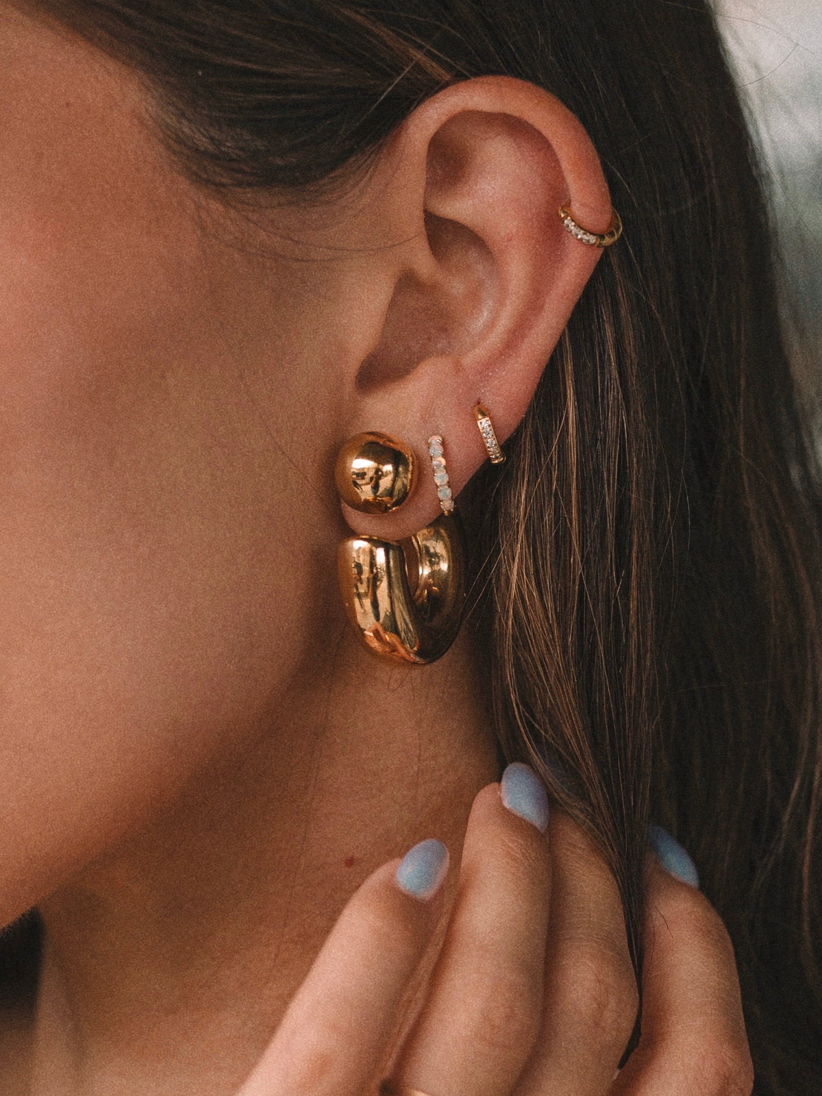 COCO REVERSIBLE HOOPS | SEA BONES