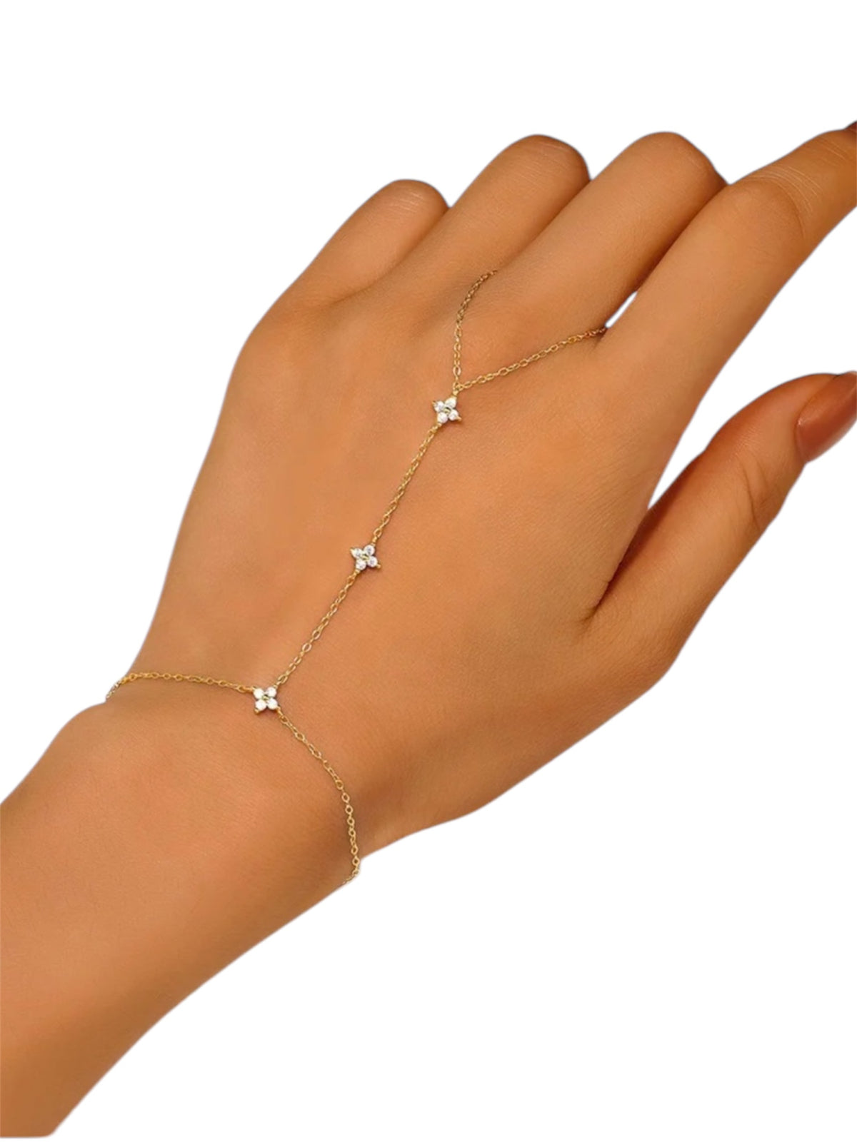 TIGER LILY 18K GOLD HAND CHAIN BRACELET | SEA BONES